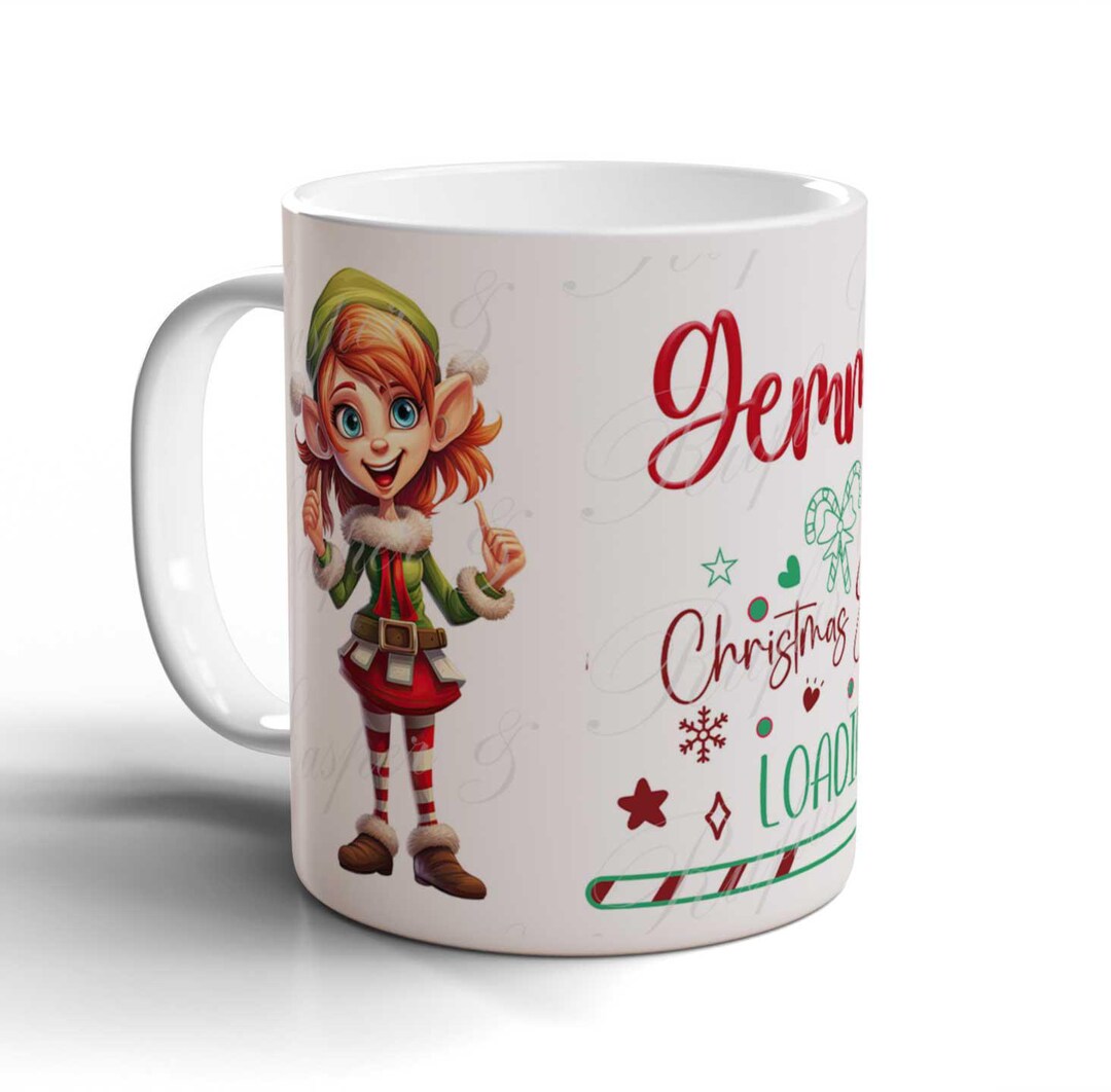 Christmas Elf Mug Wrap: Custom Name Sublimation Design (digital ...