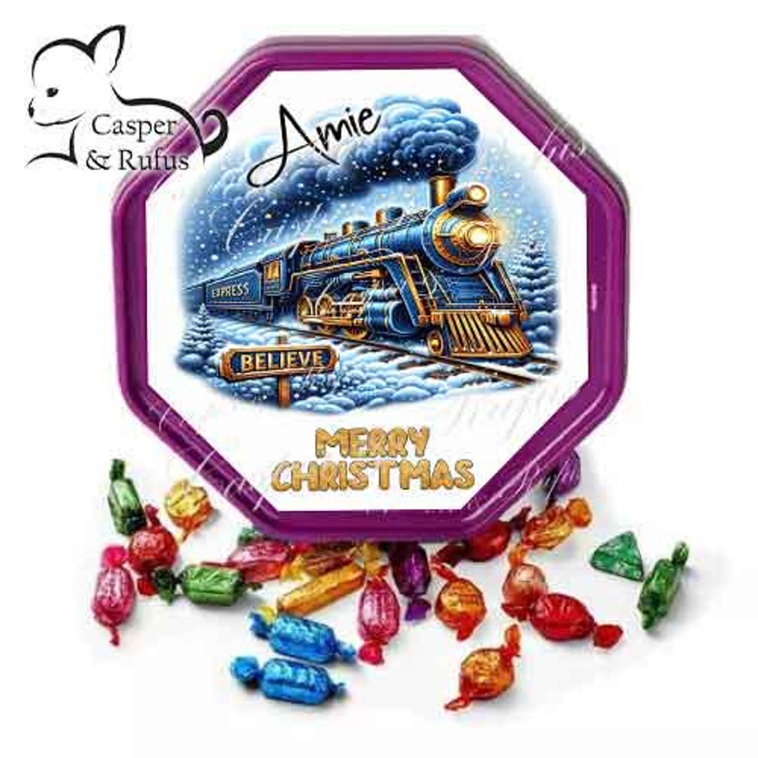 Octagonal Chocolate Quality Tub Label Sticker: Printable Blue Polar ...