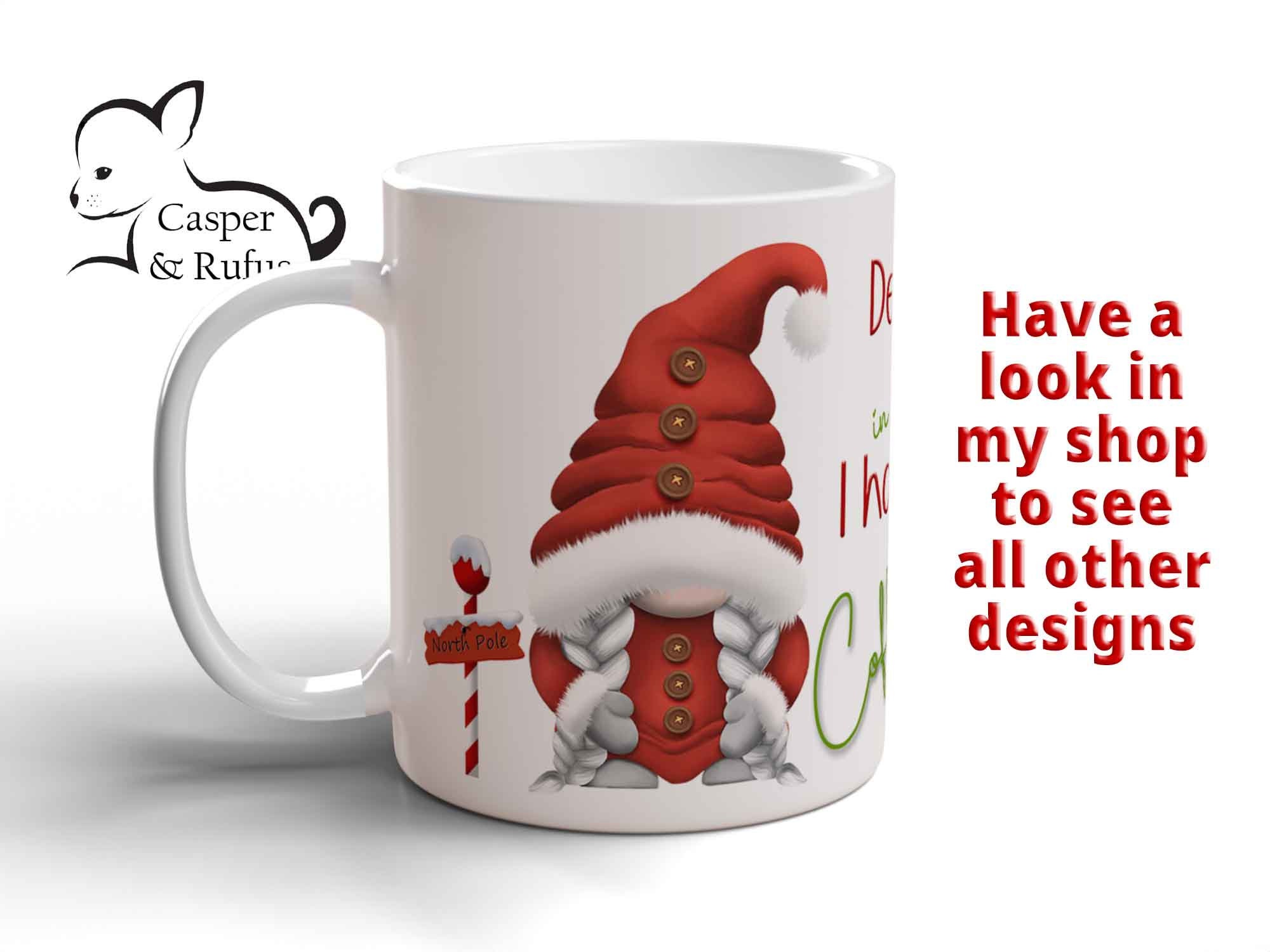 Red Green Christmas Gnome Mug Press Wrap 11oz 15oz Gonk Sublimation Png