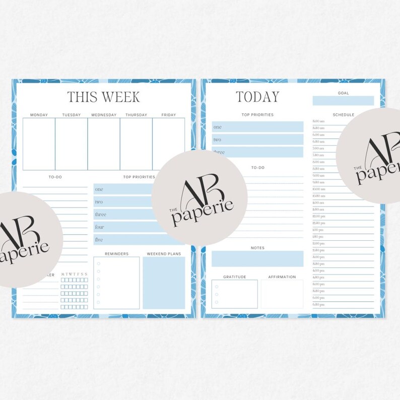 Printable Daily Weekly Planner Template, Productivity Task List ...