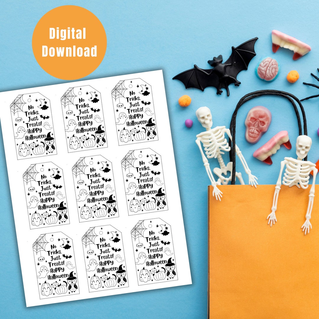 Halloween Treat Bag Tags, Candy Bag Tags, Printable Candy Tags - Etsy