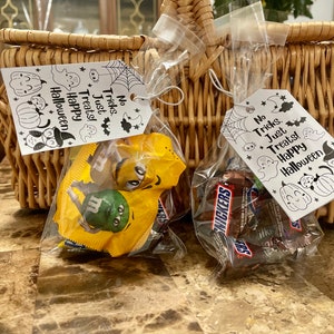 Halloween Treat Bag Tags, Candy Bag Tags, Printable Candy Tags - Etsy