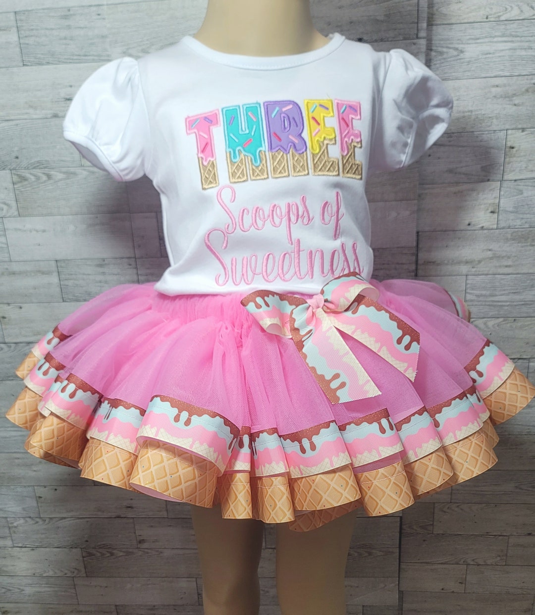 Third Icecream Birthday Tutu Outfit, 3rdbirthday Tutu Outfit, Birthday ...