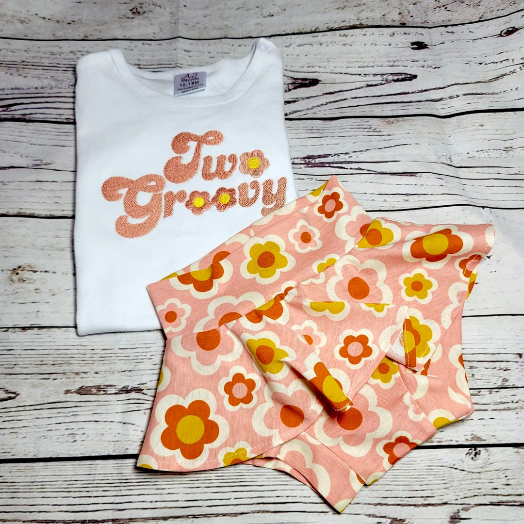 Two Groovy Outfit/skirted Bummie, Bummies Kids Outfit, Skirted Bloomer ...