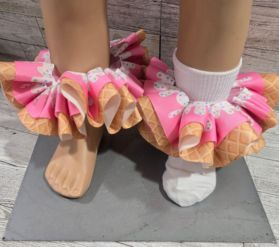 Handmade Icecream Ruffle Detachable Socks, Ruffle Socks, Tutu Socks - Etsy