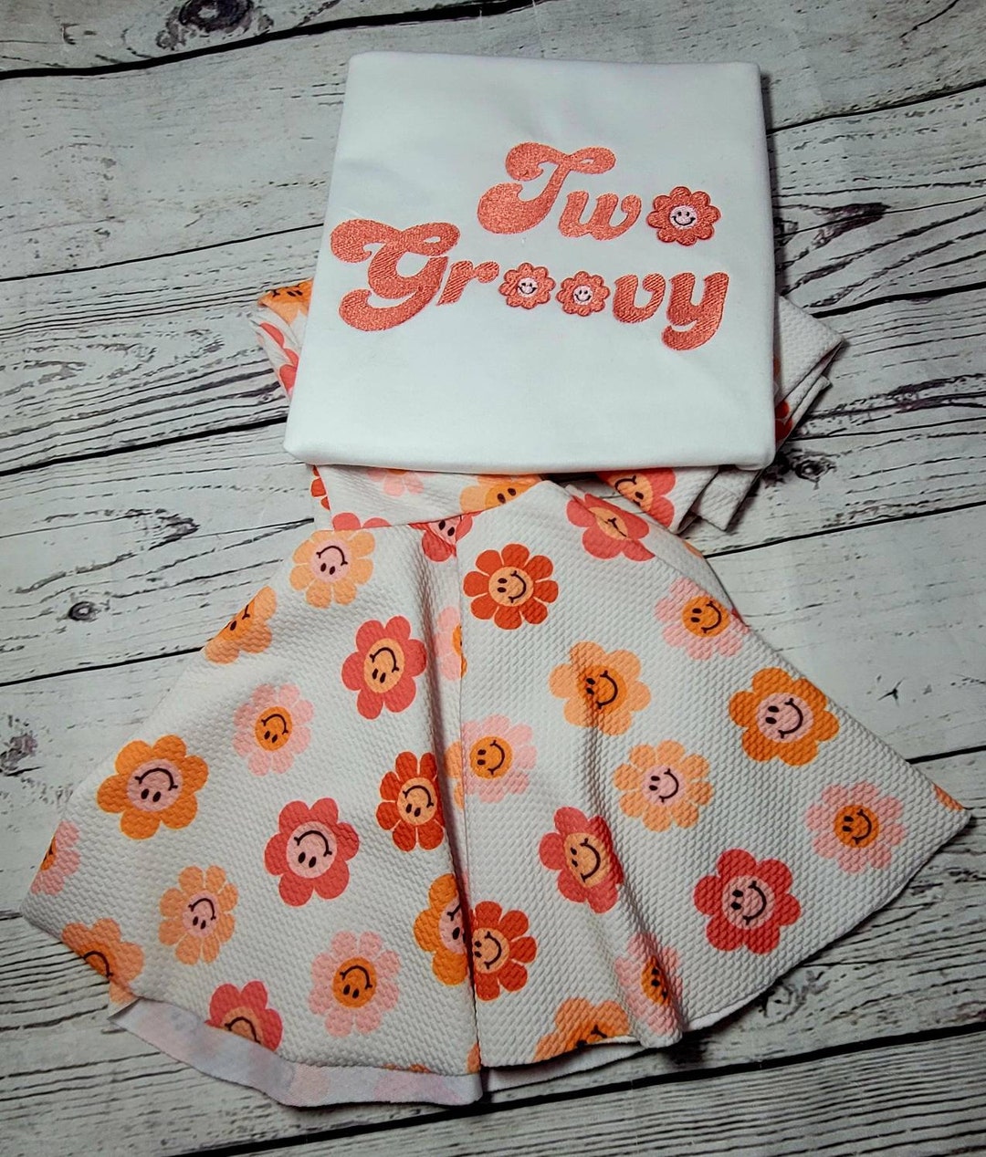 Two Groovy Outfit/ Bell Bottom, Leggings Kids Outfit, Bell Bottoms ...