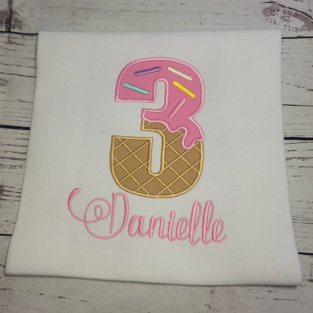 Sprinkles Number Embroidery Shirt Third Birthday Shirt - Etsy