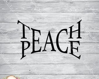 Teach Peace Svg - Etsy