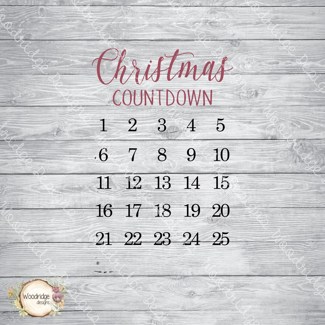 Christmas Countdown | Digital File | Eps, Svg, Png - Etsy