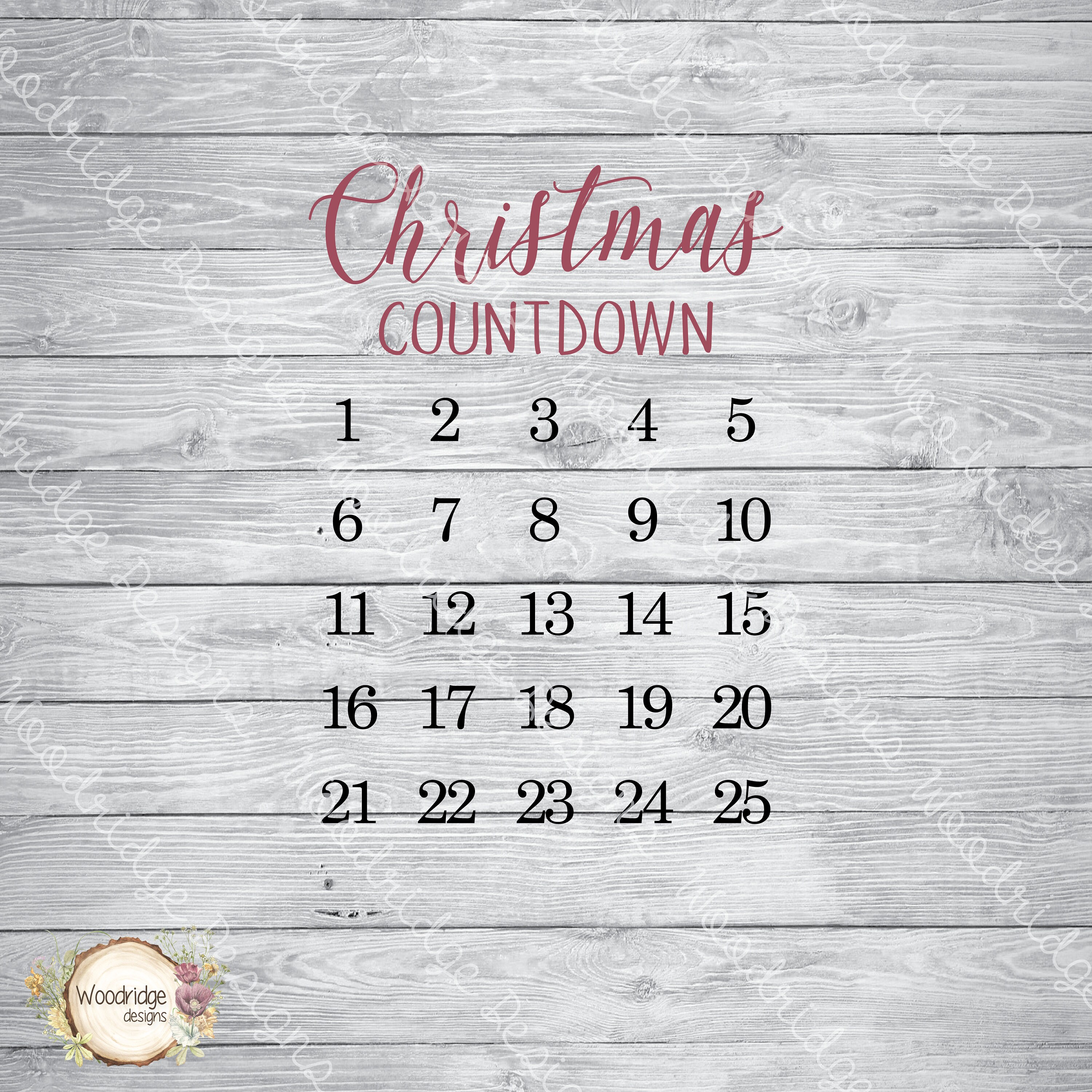 Christmas Countdown | Digital File | Eps, Svg, Png - Etsy