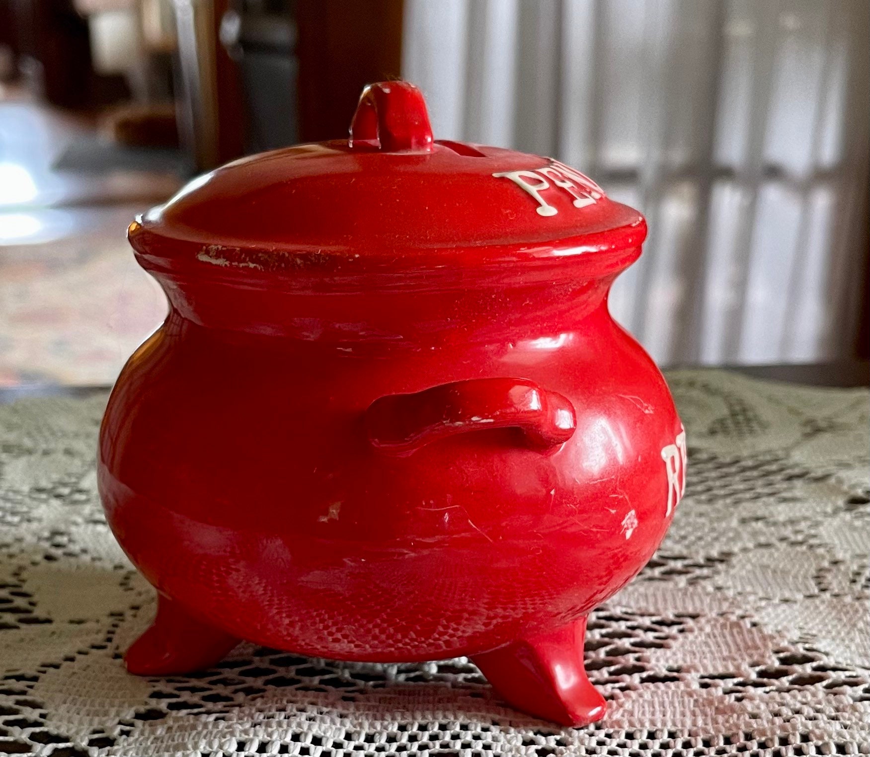 Vintage LEGO Japan Red Kettle Penny Pot Ceramic Piggy Bank - Etsy