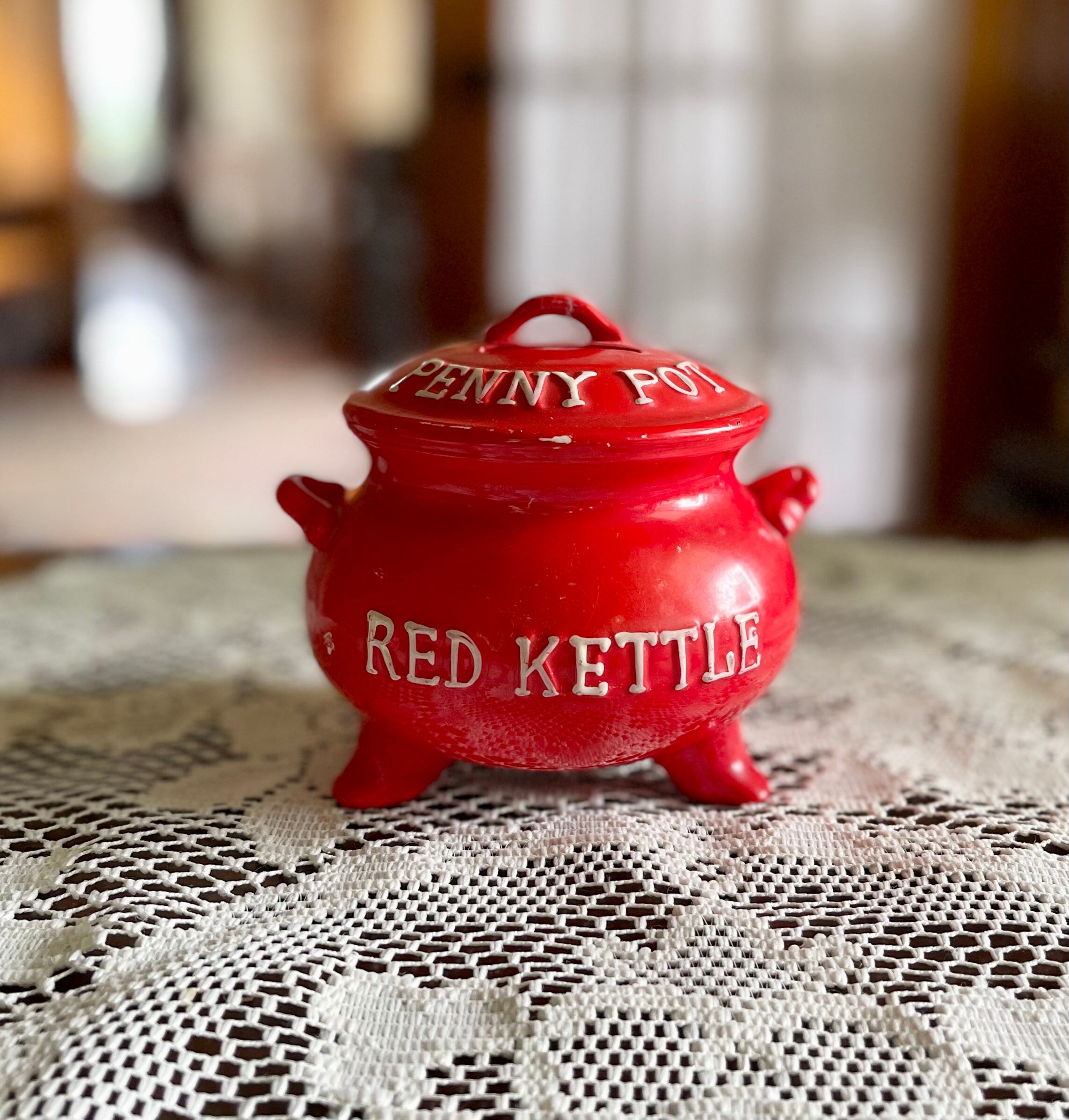 Vintage LEGO Japan Red Kettle Penny Pot Ceramic Piggy Bank - Etsy