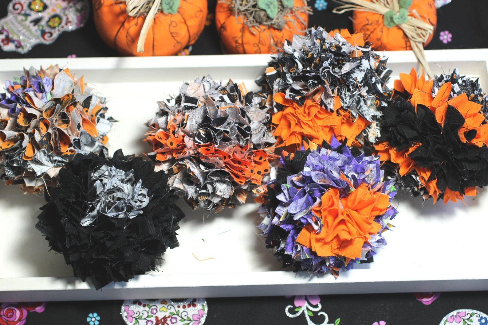 Handmade Halloween Rag Ball Bowl Fillers, Set of 6, Halloween All Year ...