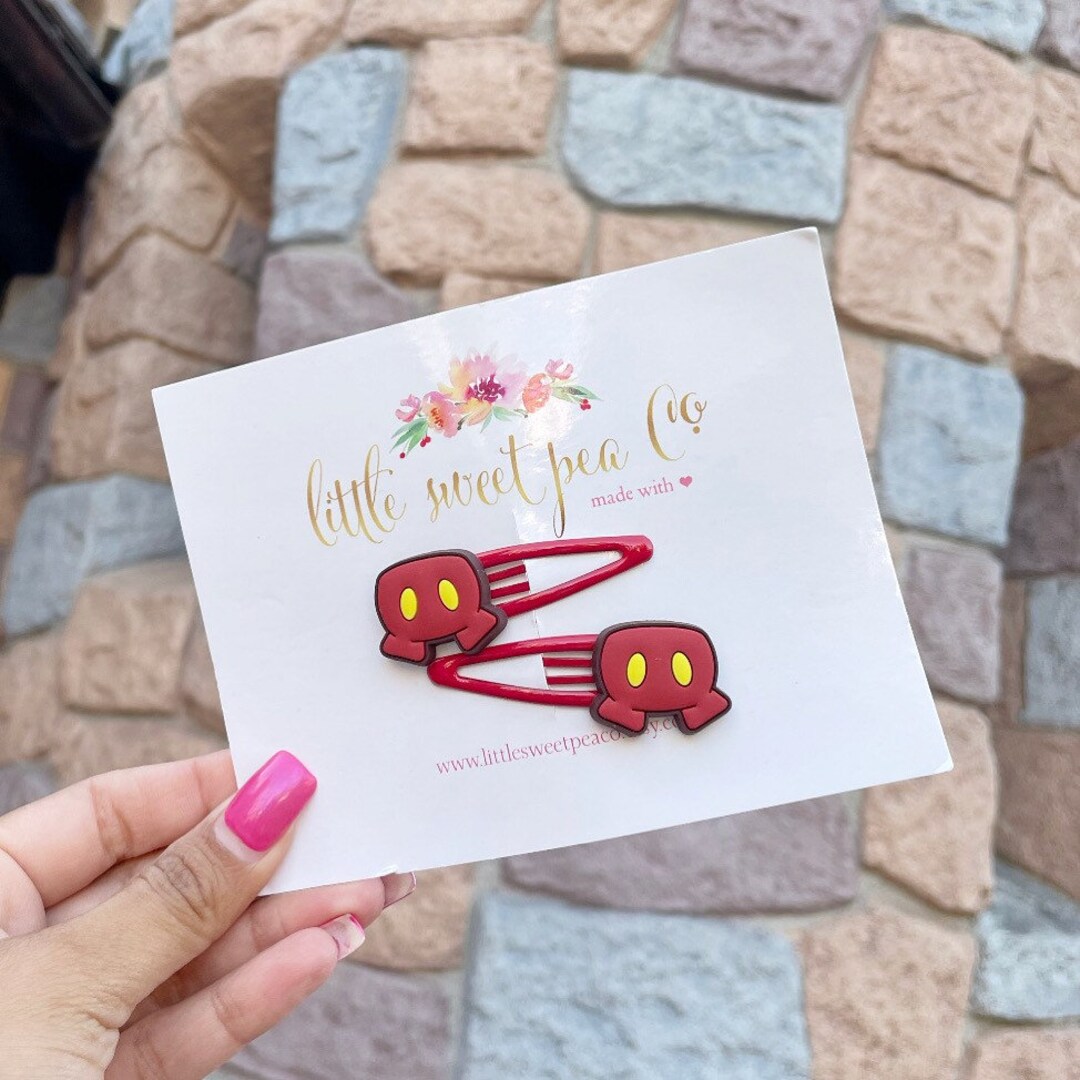 Mickey Mouse Snap Clips, Mickey Mouse Hair Clips, Disney Snap Clips ...