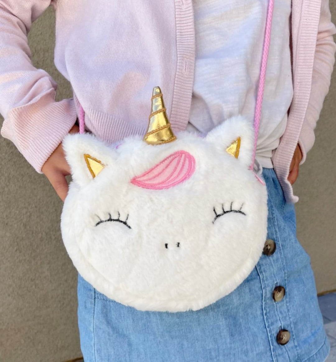 Plush Unicorn Purse for Kids, Plush Unicorn Crossbody Bag, Girls ...