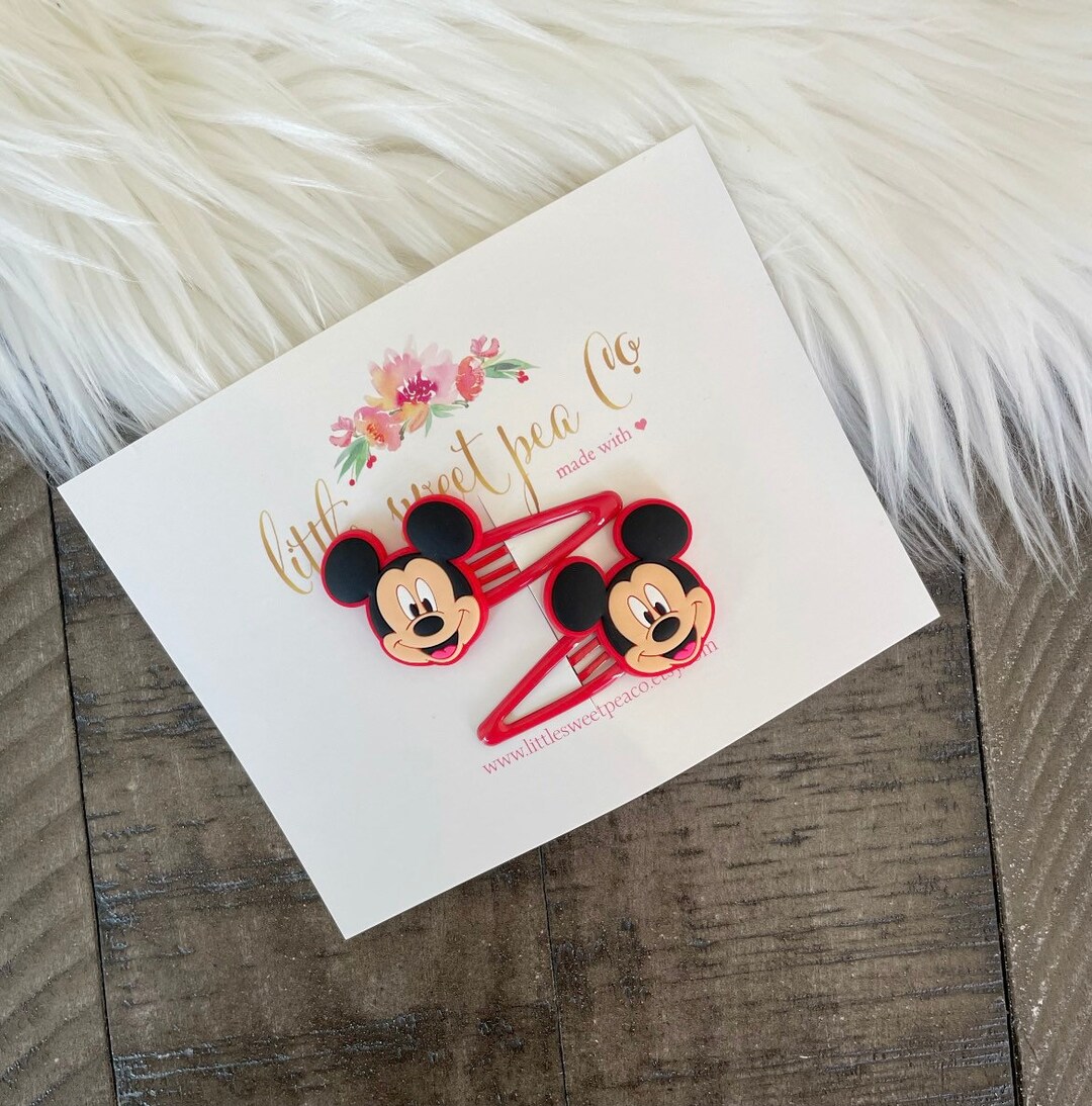 Mickey Mouse Hair Clip Mickey Mouse Snap Clip Disney Snap - Etsy