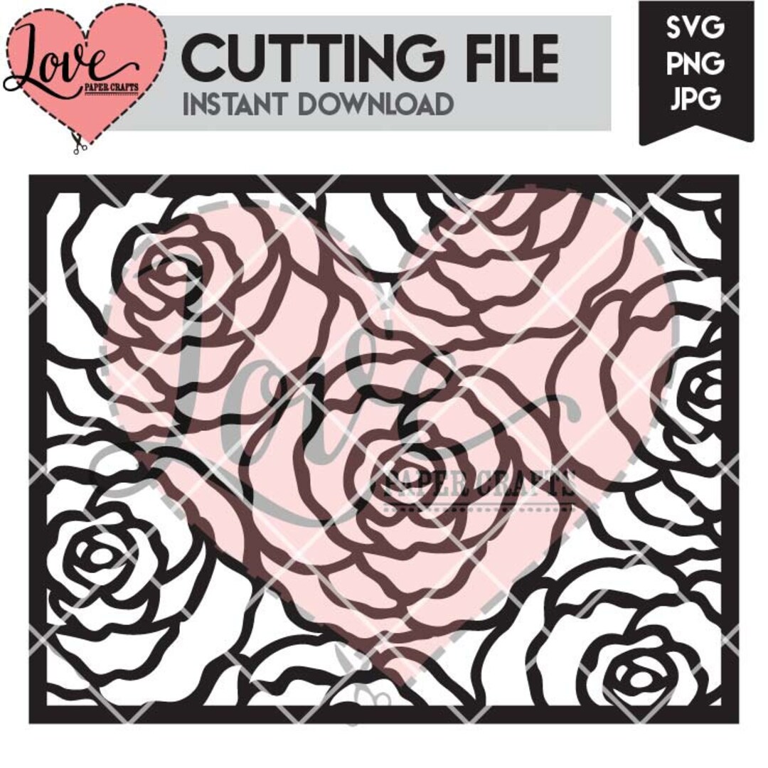 Rose Background SVG Cut File A2 Size Rose SVG Die Cut Background Rose ...