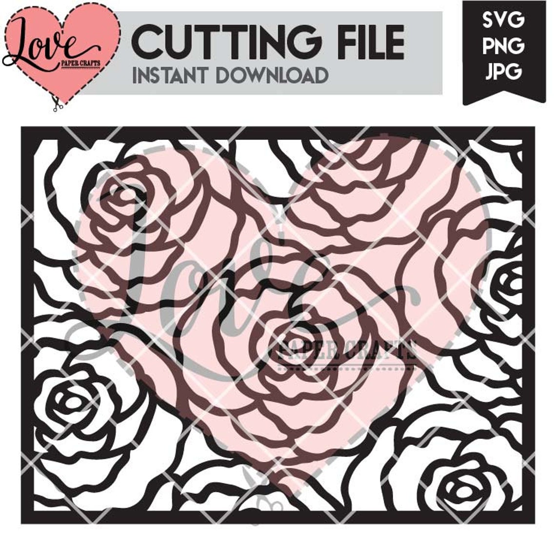 Rose Background SVG Cut File A2 Size Rose SVG Die Cut | Etsy