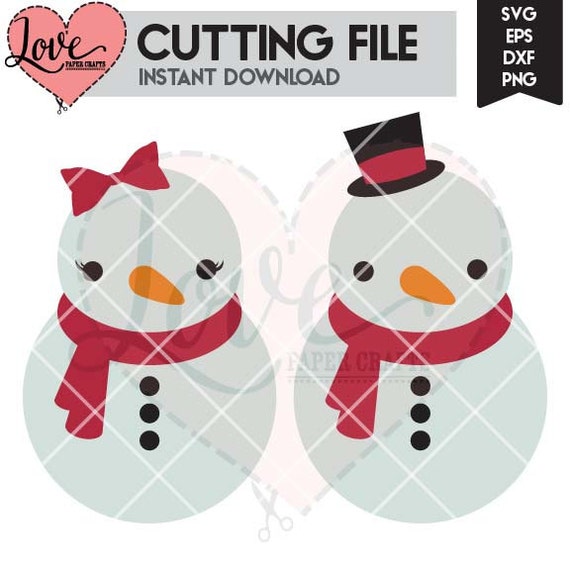 Cute Snowman Couple SVG EPS DXF png jpg cut file Snowman boy | Etsy