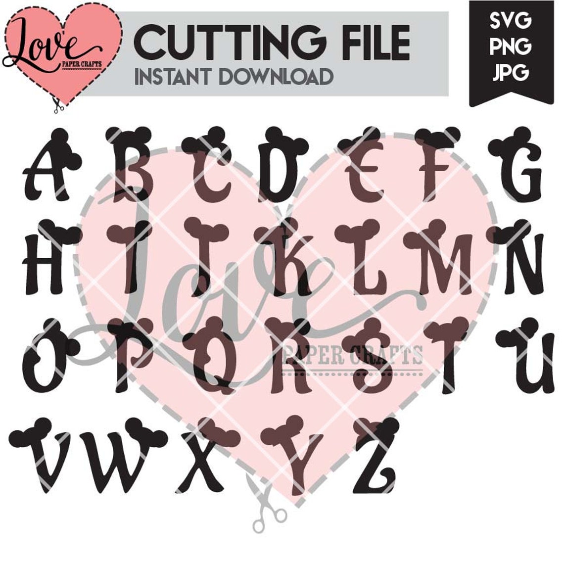 Mouse Alphabet SVG Cutting File Mouse Monogram Cut Files Mouse Alphabet ...