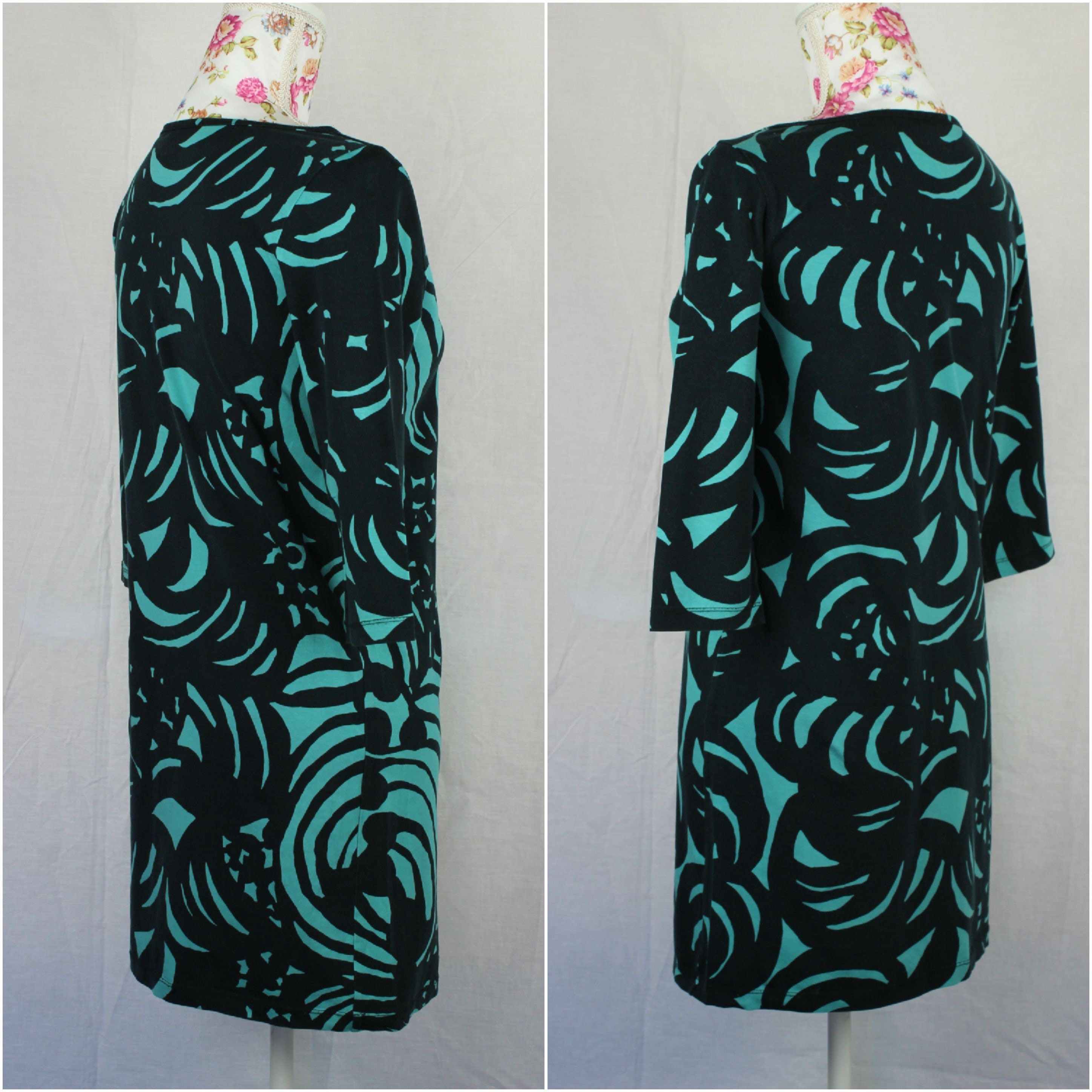 Marimekko Mint Green Black Abstract Psychedelic Print Womens Tunic ...