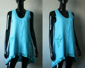 Turquoise Linen Top - Etsy