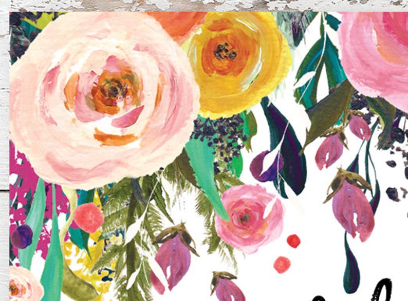 Bright Floral/flower Header Bridal Shower Party Invitation Printable or ...