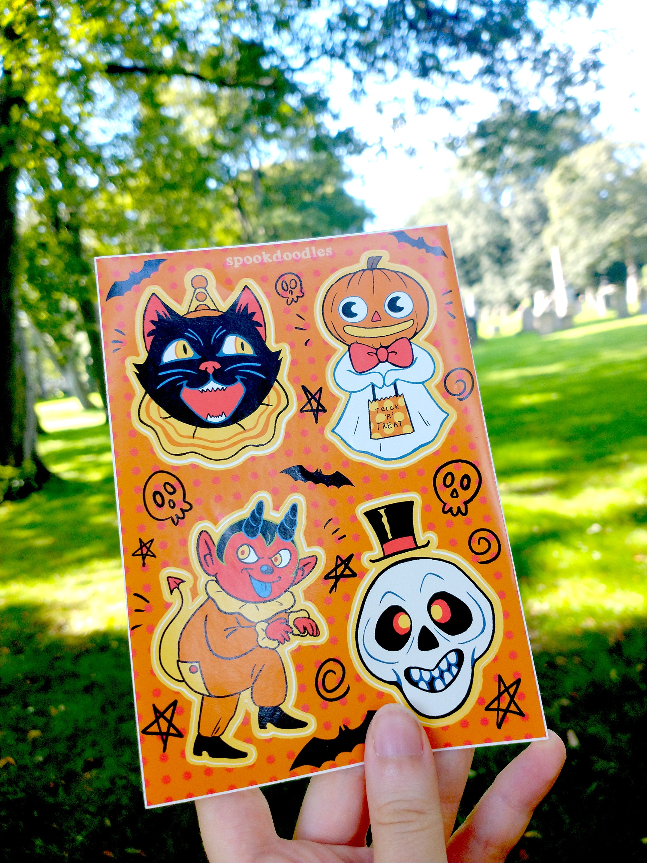 Vintage Style Halloween Sticker Sheets Ghost Pumpkin Spooky Season - Etsy