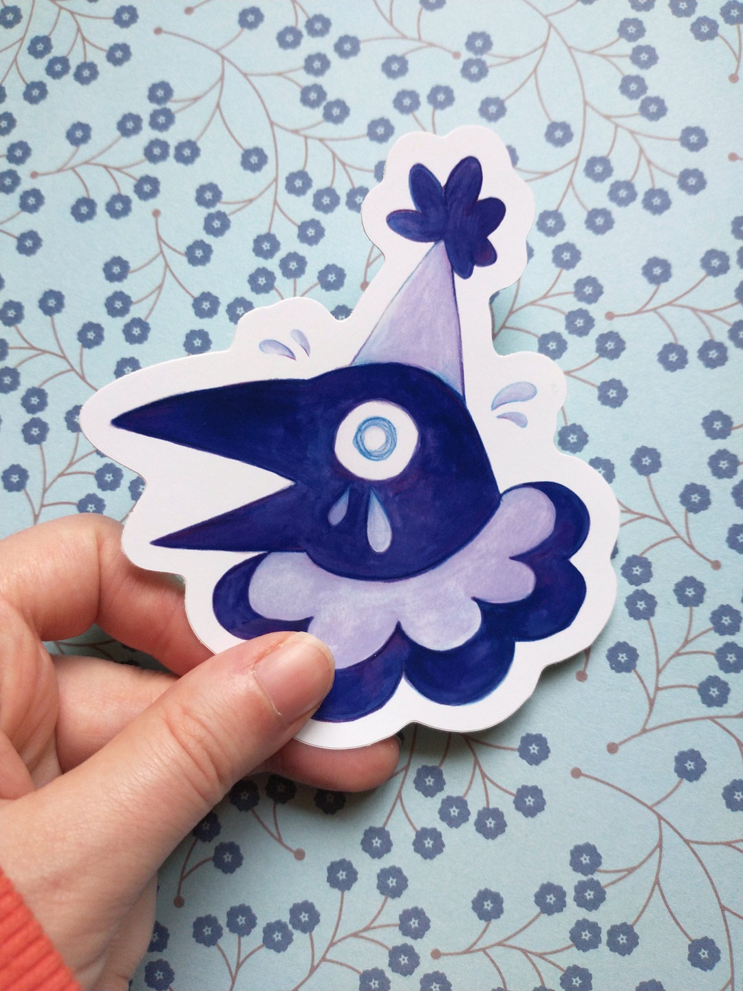 Clowncore Magpie Sticker One for Sorrow Corvids Crows - Etsy