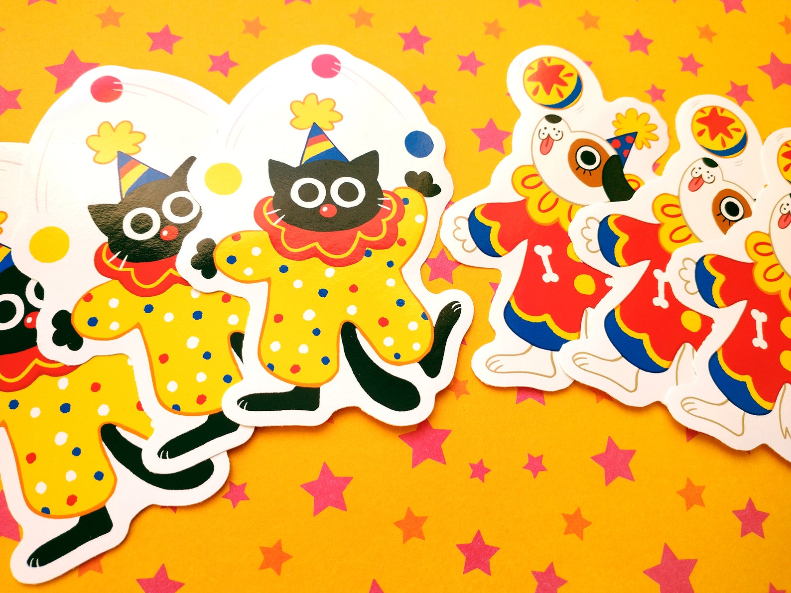 Clown Cat Sticker - Etsy UK