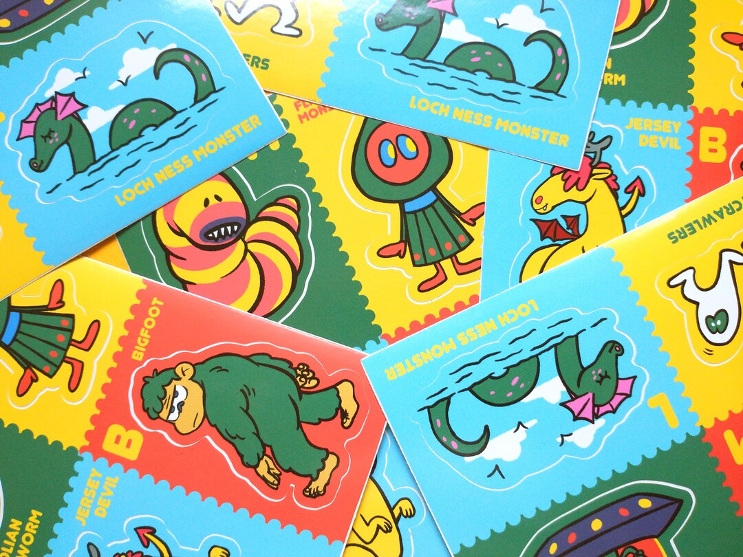 Kidcore Cryptid Sticker Sheets Cryptozoology - Etsy