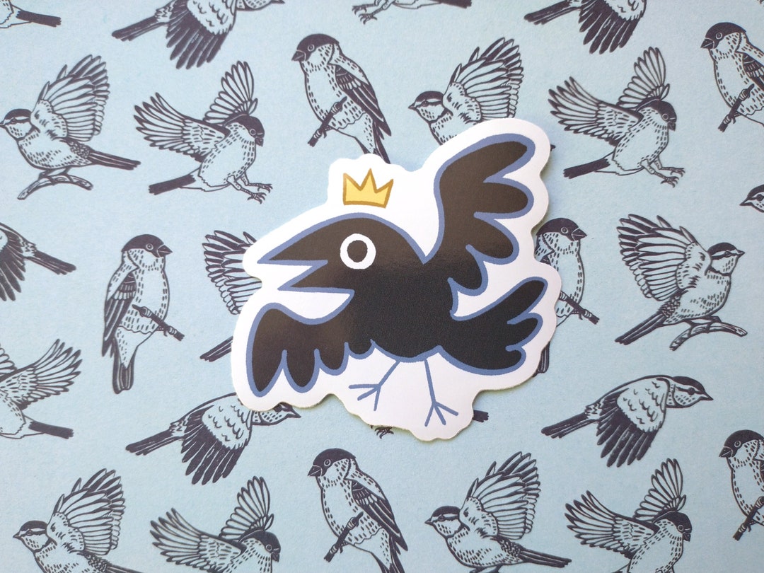 Crow Sticker Raven Corvid Goblincore Folk Art - Etsy