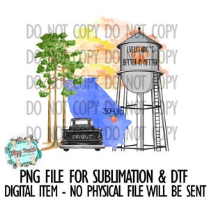 Metter, Georgia Watercolor PNG File | Digital Download for Sublimation ...