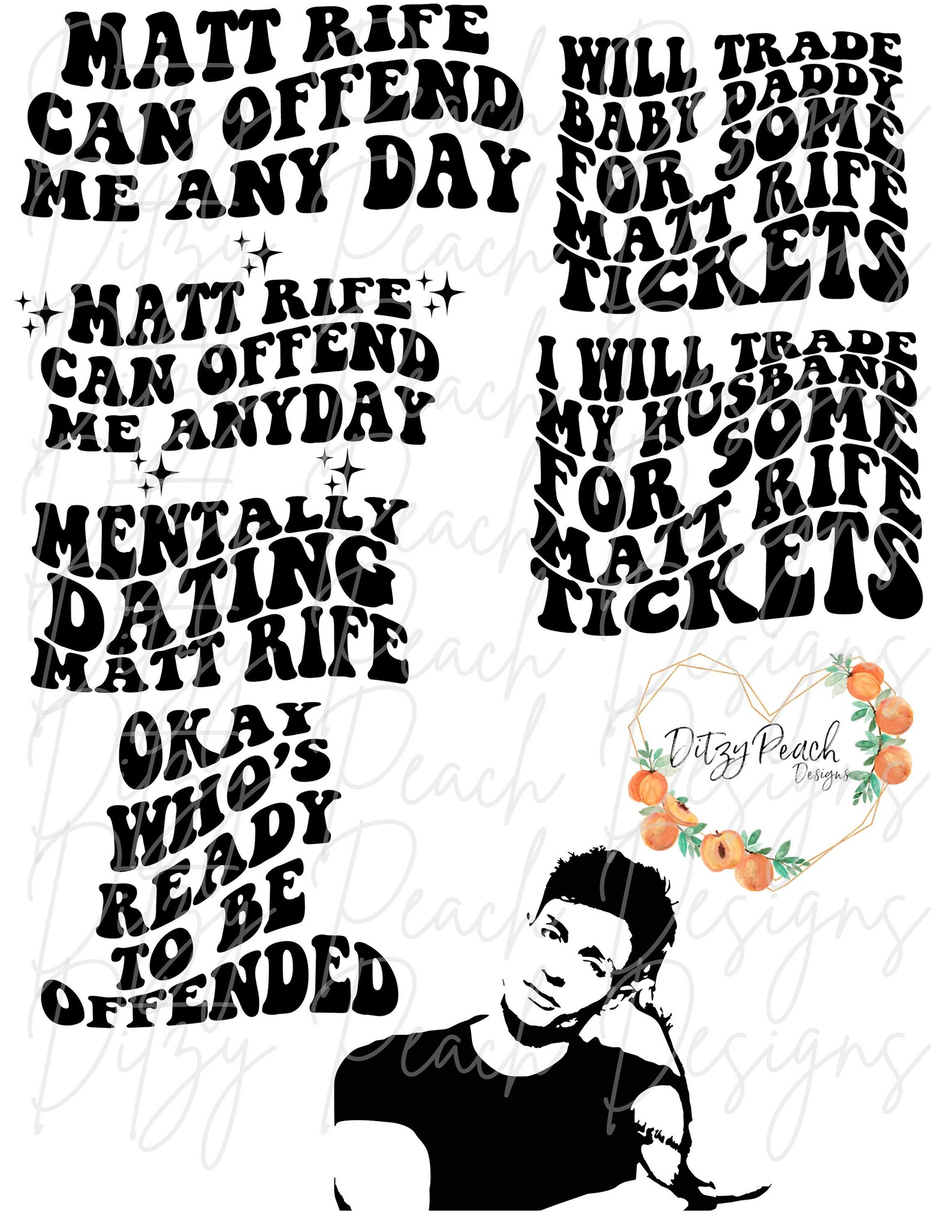 Matt Rife 7 Image Bundle SVG PNG Cut File for Cricut Silhouette Vinyl ...