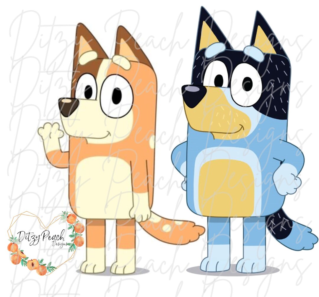 Bluey Poster tamaño PNG de mamá y papá para recortes de - Etsy México