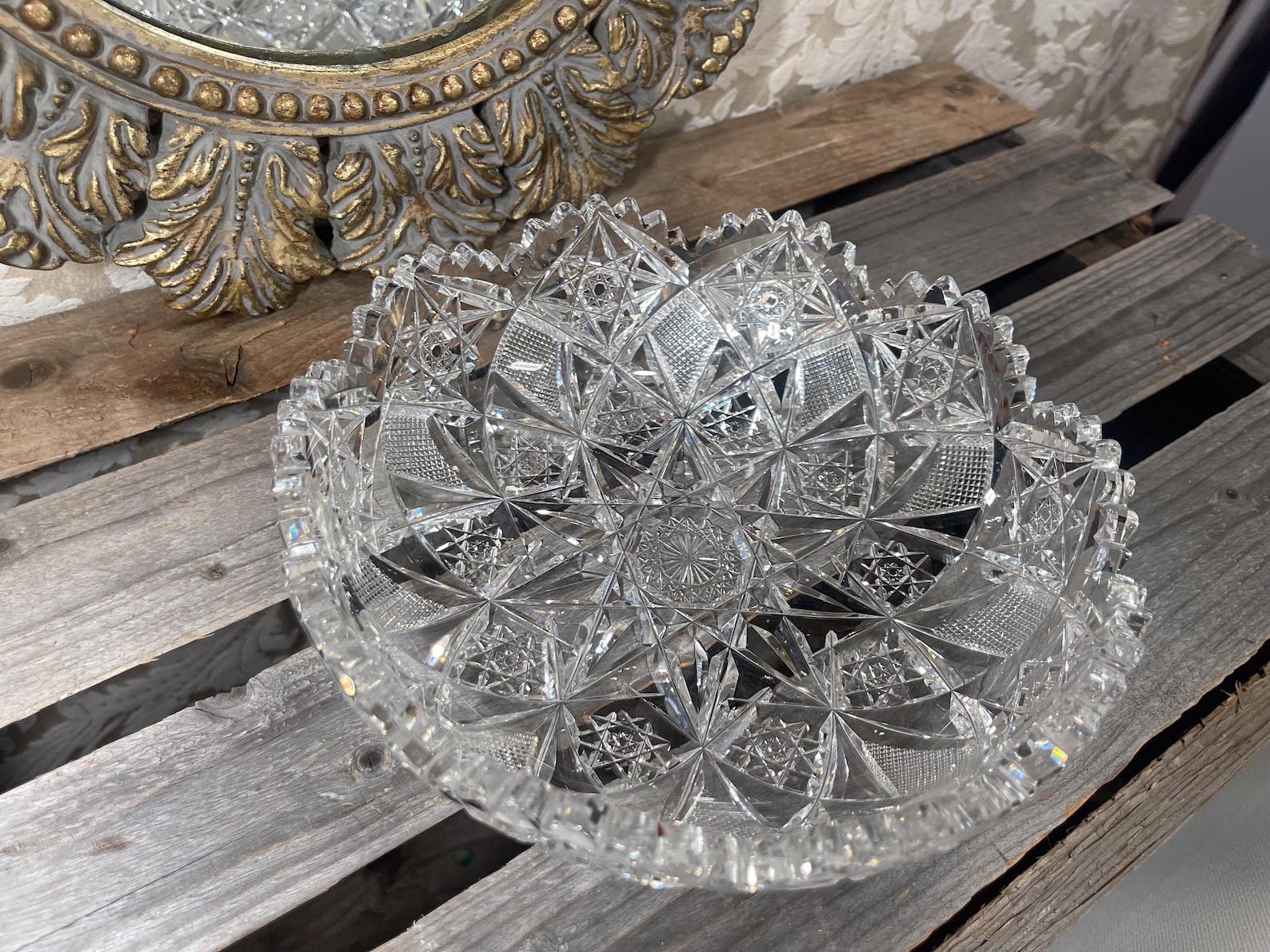 RARE ANTIQUE! Signed Hawkes American Brilliant Period Cut Crystal ...