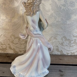 Vernetti Porcelain Figurine Woman With Flower Bouquet Mid-century White ...