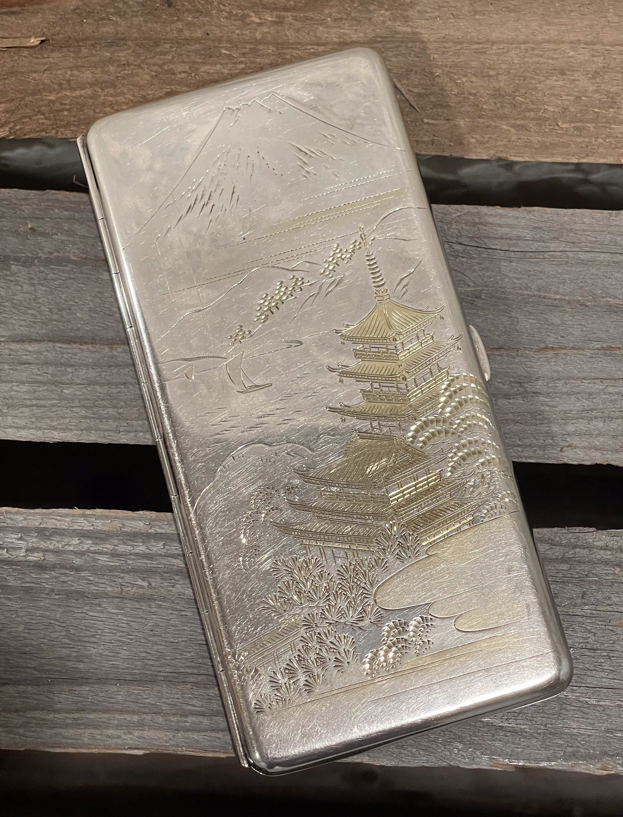 Vintage Japanese Sterling Silver 950 Cigarette Cigar Case 1940s - Etsy