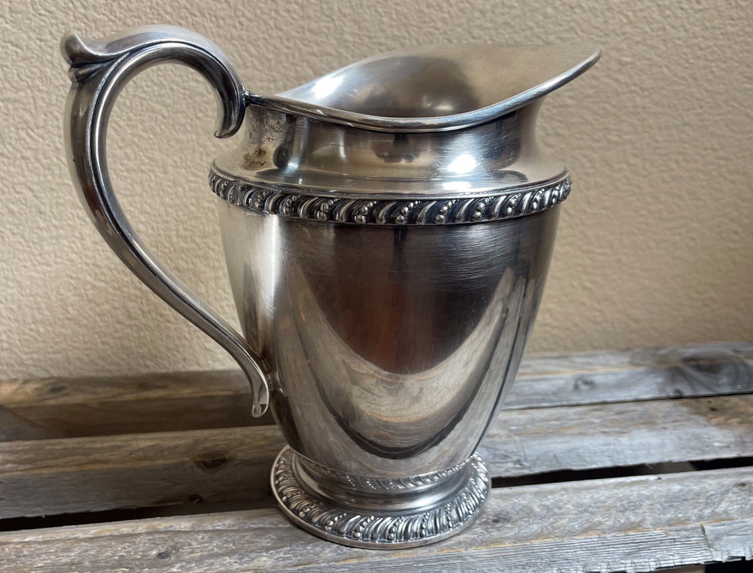 Vintage AVON WM Rogers Silver Plate and Copper Water Pitcher Style 3617 ...