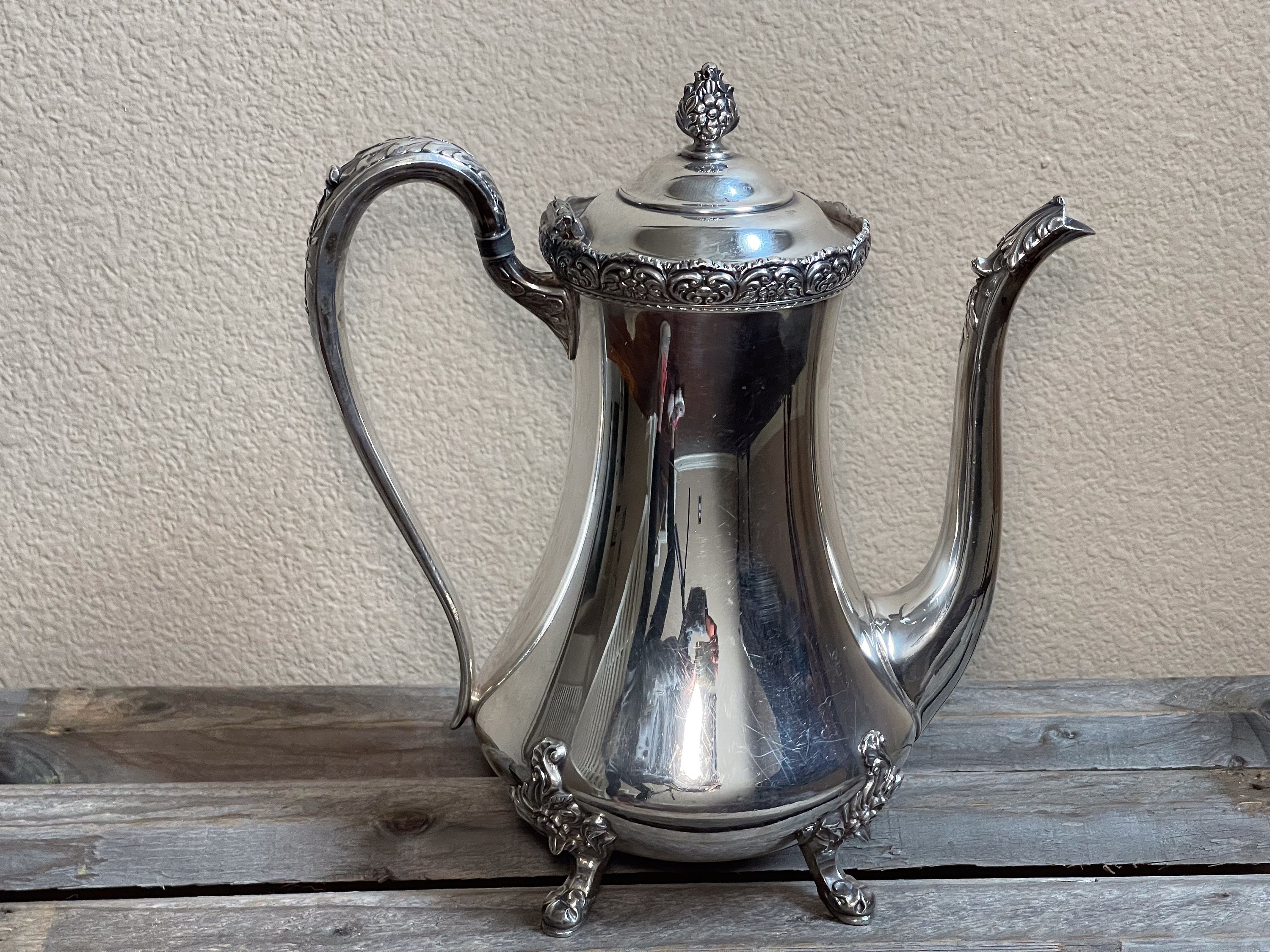 Antique Wilcox Wakefield International Silver Plate Coffee Pot IS 7067 ...