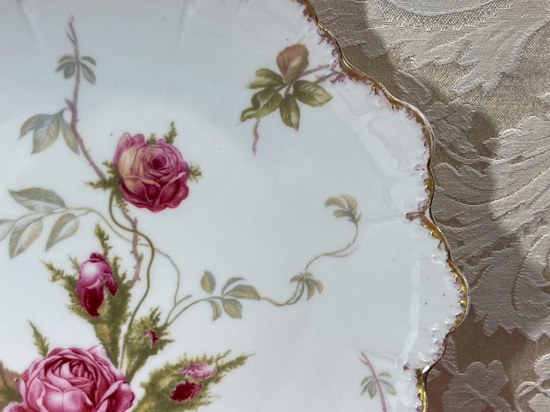 ANTIQUE! Rosenthal Malmaison Plate With Pink Roses & Gold Trim 9 ...