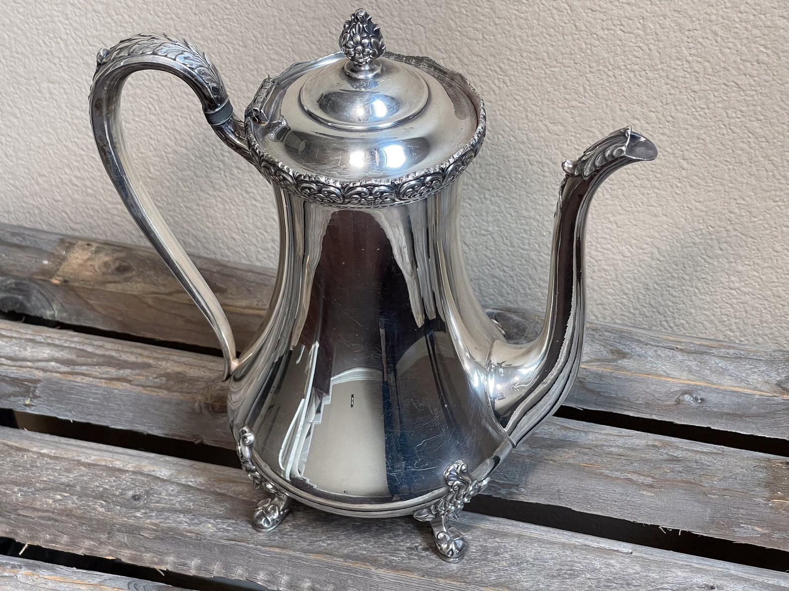Antique Wilcox Wakefield International Silver Plate Coffee Pot IS 7067 ...