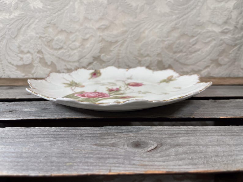 ANTIQUE! Rosenthal Malmaison Plate With Pink Roses & Gold Trim 9 ...