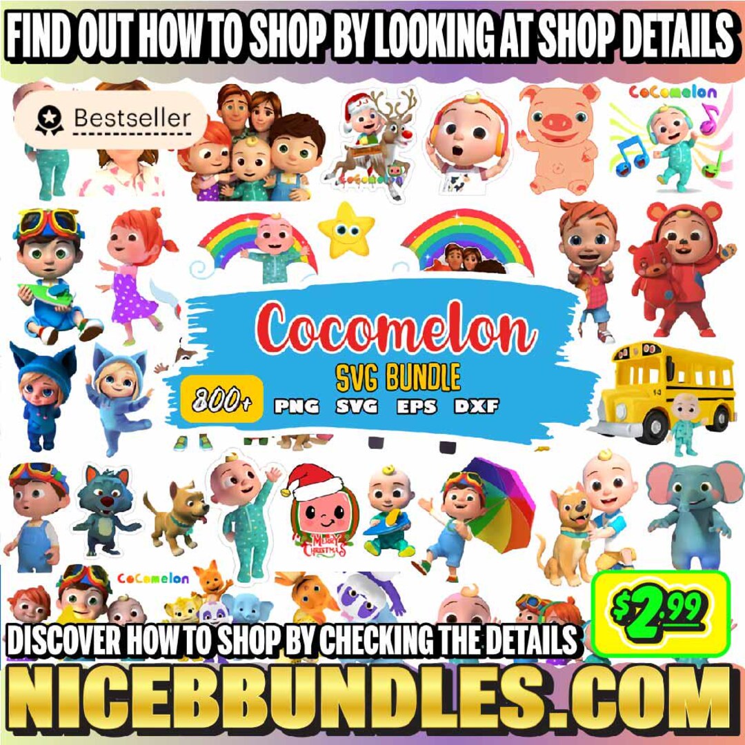 800 Files Cocomelon Bundle, Layered Cartoon Svg,png,pdf, Vector ...