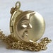 Tiny Moon Locket Tiny Gold Locket Necklace Man in the Moon - Etsy