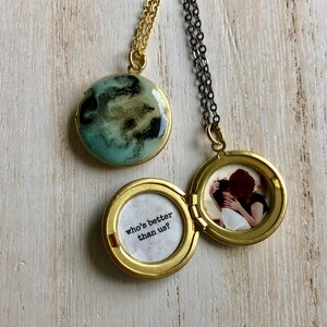 Turquoise Locket Necklace Customized Lockets Photo Lockets Something ...