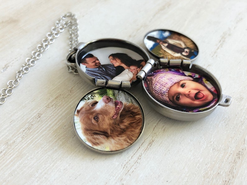 Silver 4 Photo Locket, Family Tree Locket, Mother's Day Gifts, Grad ...