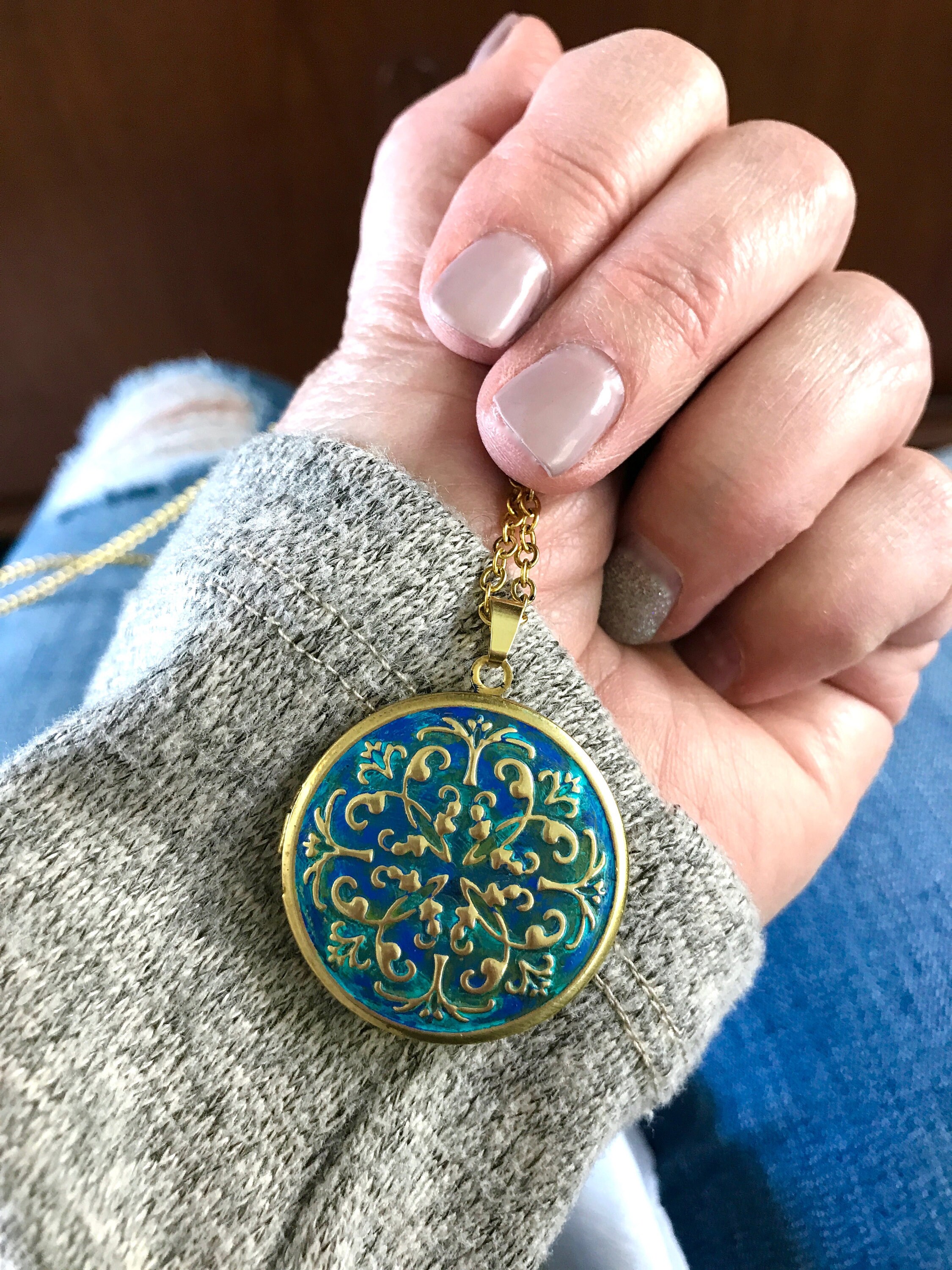 Blue Photo Locket Rustic Locket Distressed Locket Old World - Etsy UK Blue Photo Locket Rustic Locket Distressed Locket Old World - Etsy UK