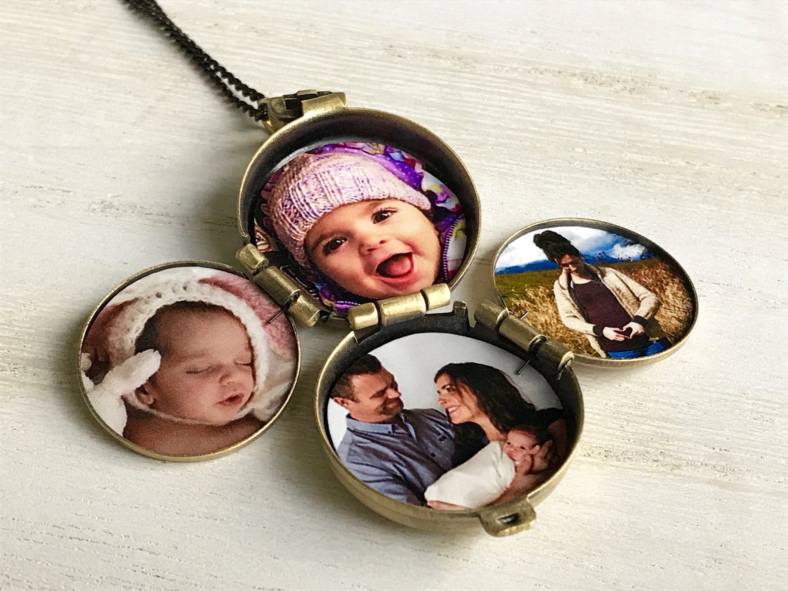 Family Tree Locket 4 Photo Locket Family Photo Locket - Etsy