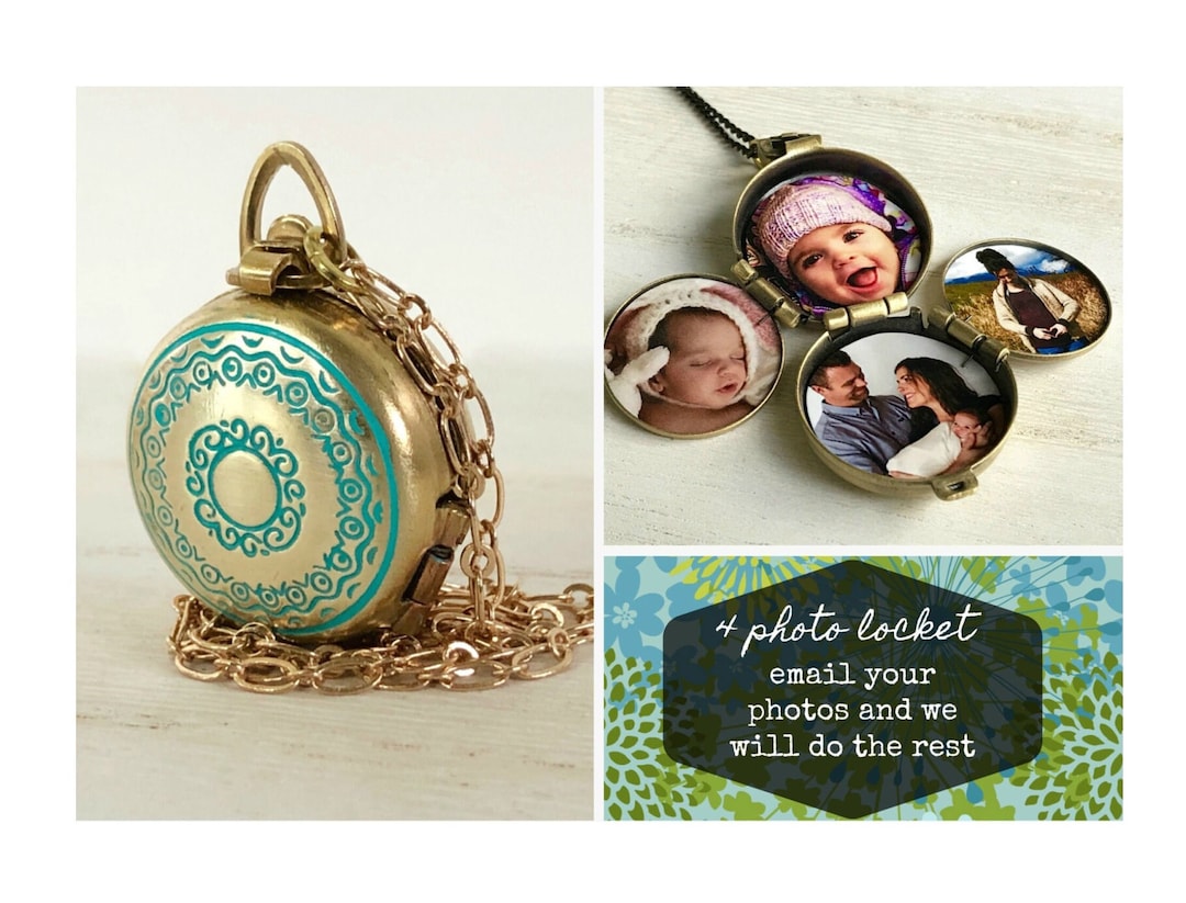 Family Tree Locket, 4 Photo Locket, Family Photo Locket, Mother's Day ...